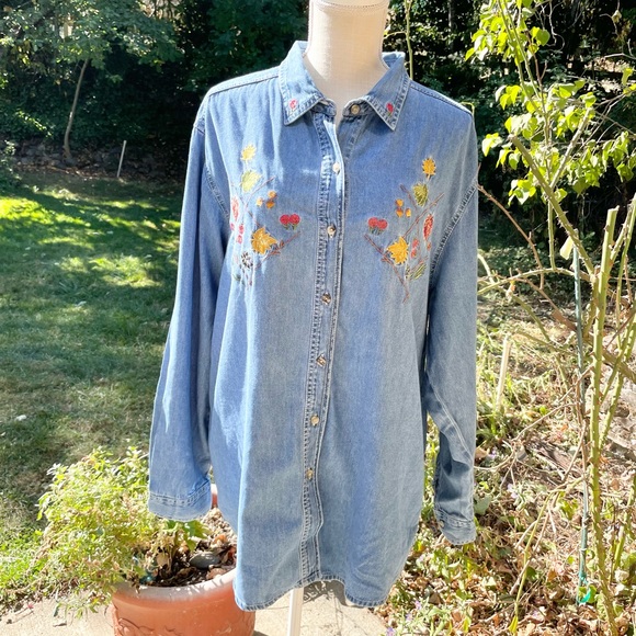Bobbie Brooks | Tops | Vintage Denim Button Down Shirt | Poshmark
